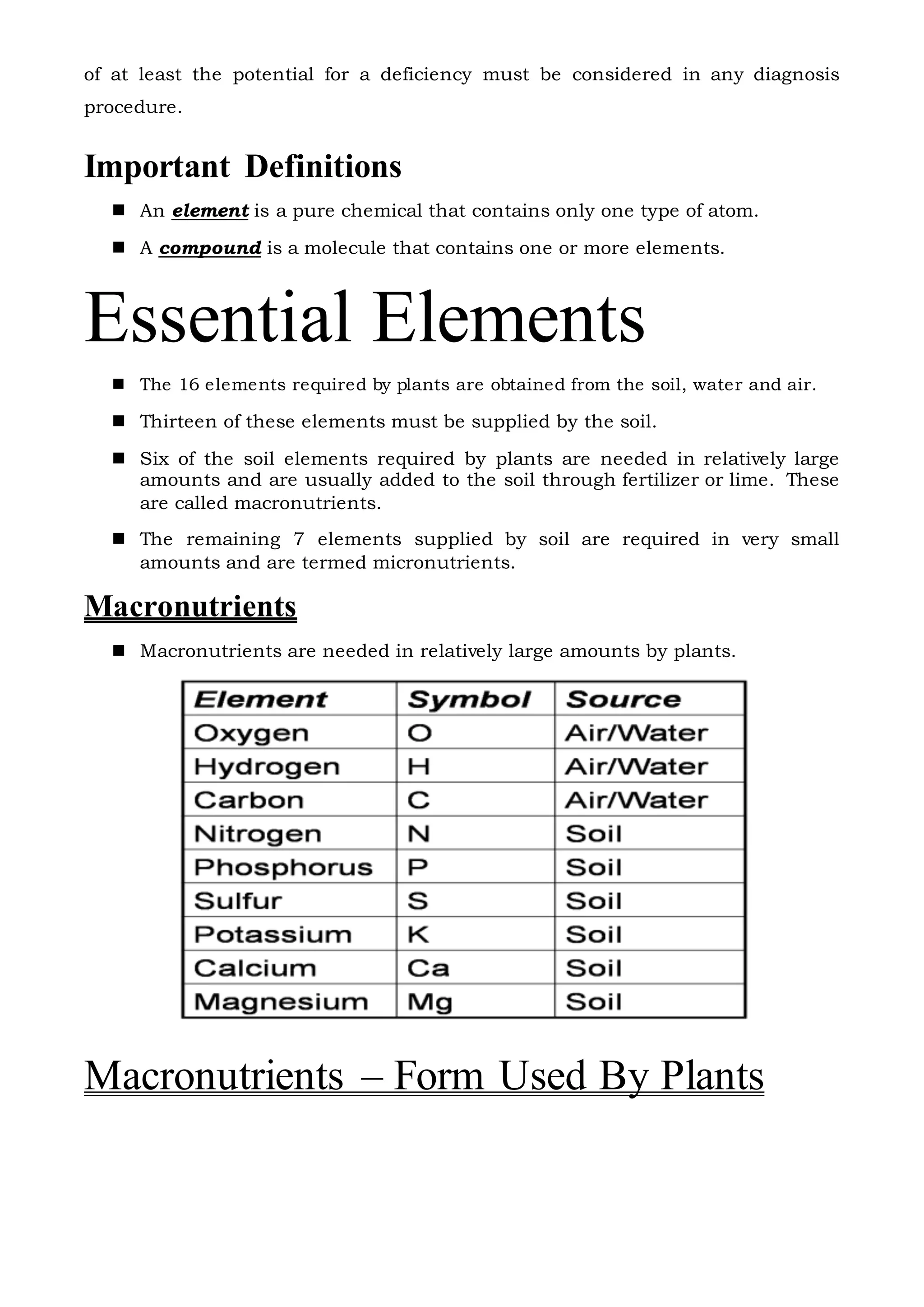 Nutrient deficiency in Plants | DOCX