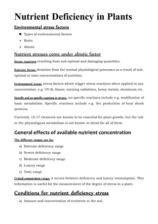 Nutrient deficiency in Plants | DOCX