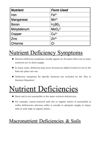 Nutrient deficiency in Plants | DOCX