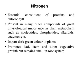 Nutrient functions in plants Nutrient functions in plants | PPT
