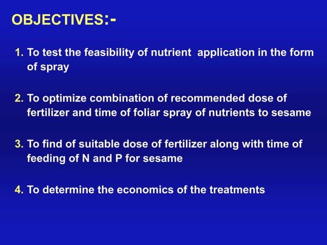 Nutrient management on growth and yield of sesame | PPTX