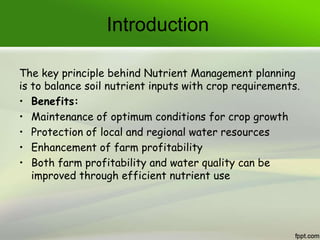 Nutrient managmentsedf | PPT