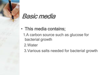 NUTRIENT MEDIA & REQUIREMENTS | PPTX