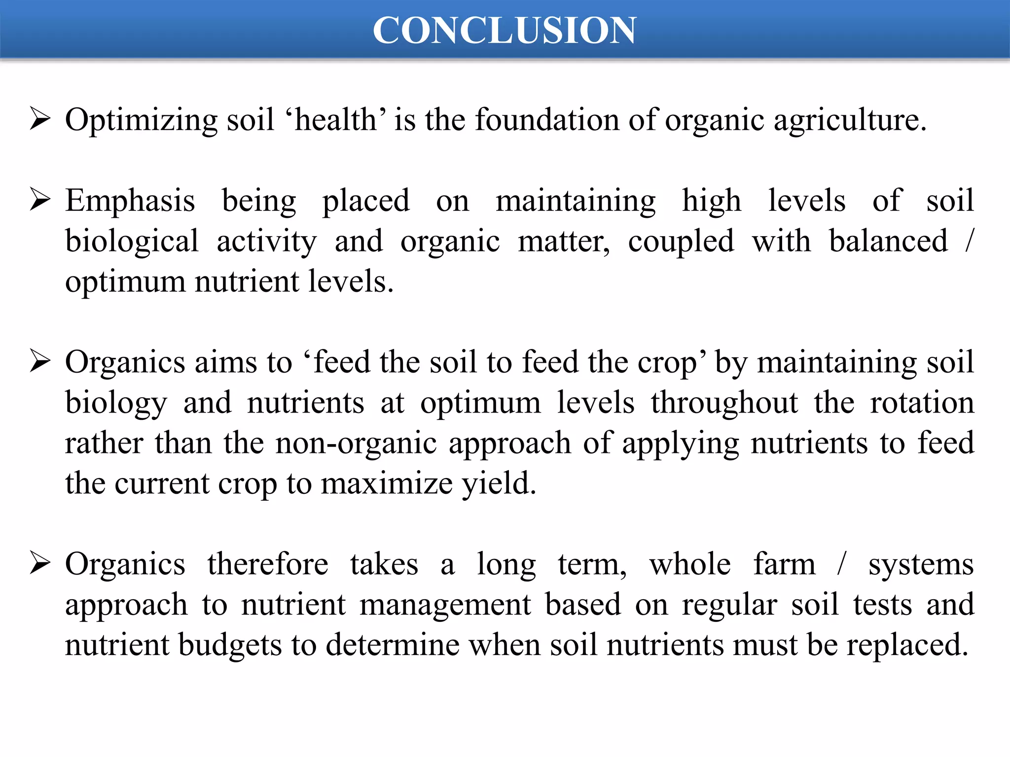NUTRIENT MANAGEMENT PRACTICES IN ORGANIC FARMING | PPTX