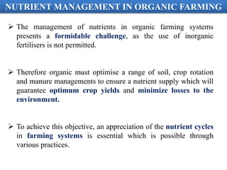 NUTRIENT MANAGEMENT PRACTICES IN ORGANIC FARMING | PPTX