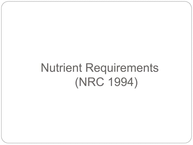 Nutrient requirements of various poultry | PPTX | Chemistry | Science