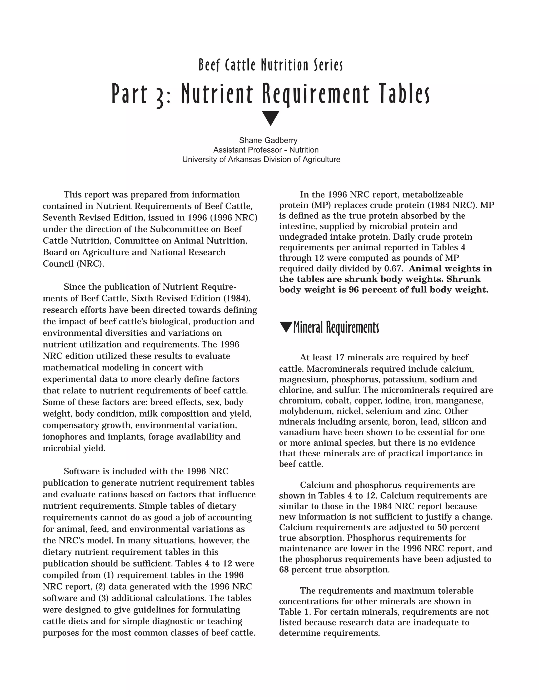 Nutrient requirment table NRC | PDF