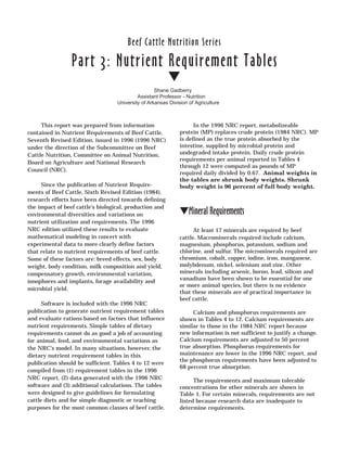 Nutrient requirment table NRC | PDF