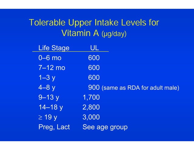 Nutrient Risk Assessment and Upper Intake Levels - USA_2015 | PDF ...