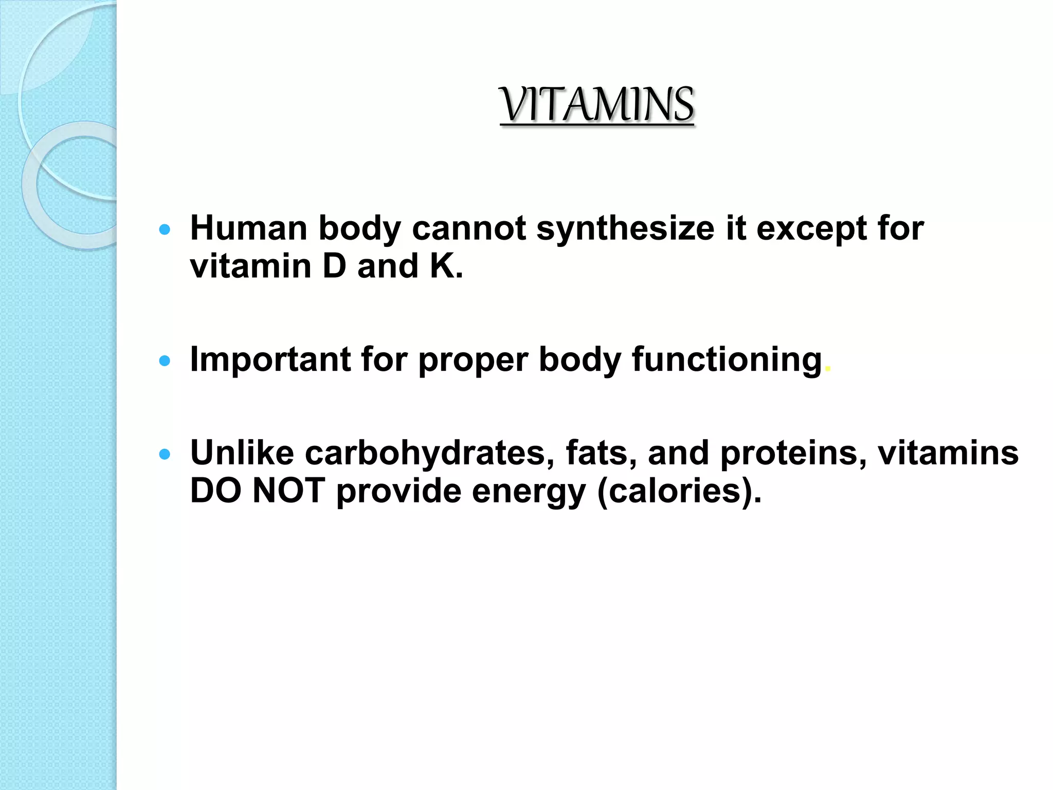 Nutrition, Macronutrients and Micronutrients and their deficiency ...