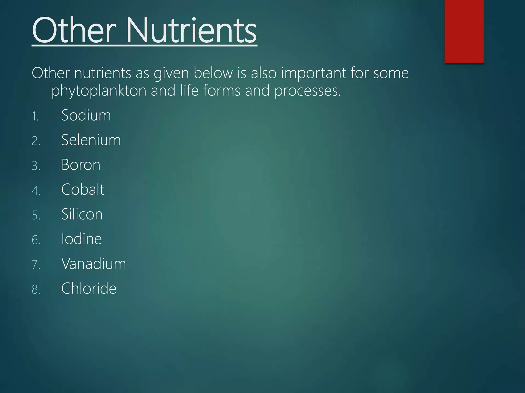 Marine Nutrients and Salts | PPTX