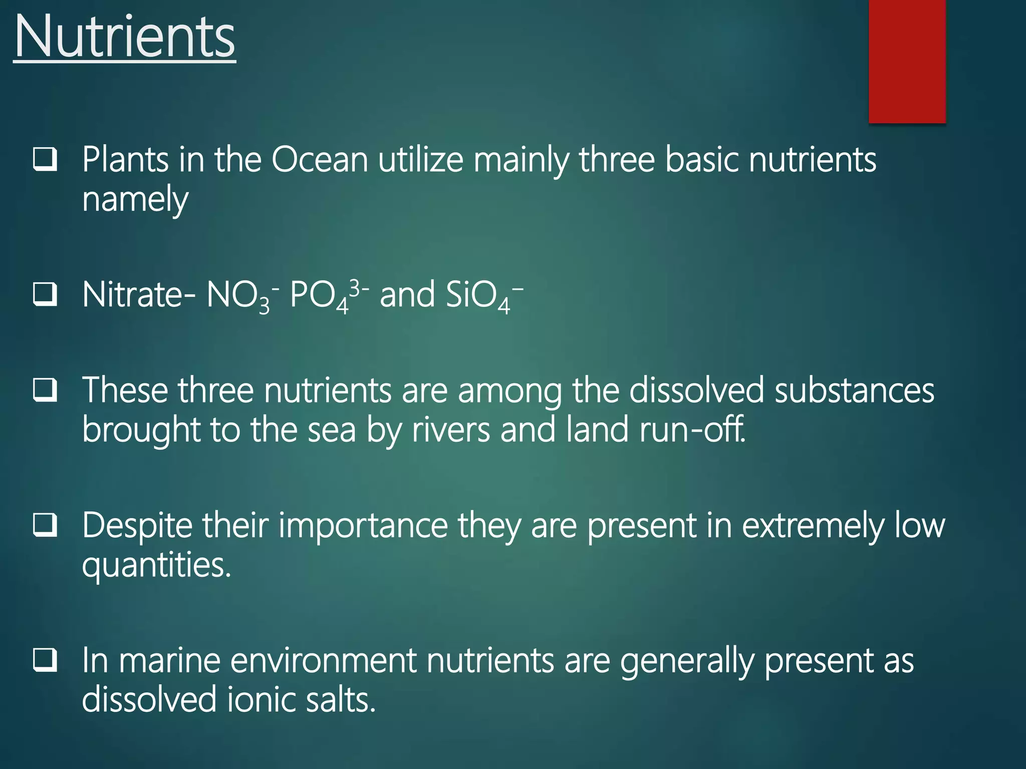 Marine Nutrients and Salts | PPTX