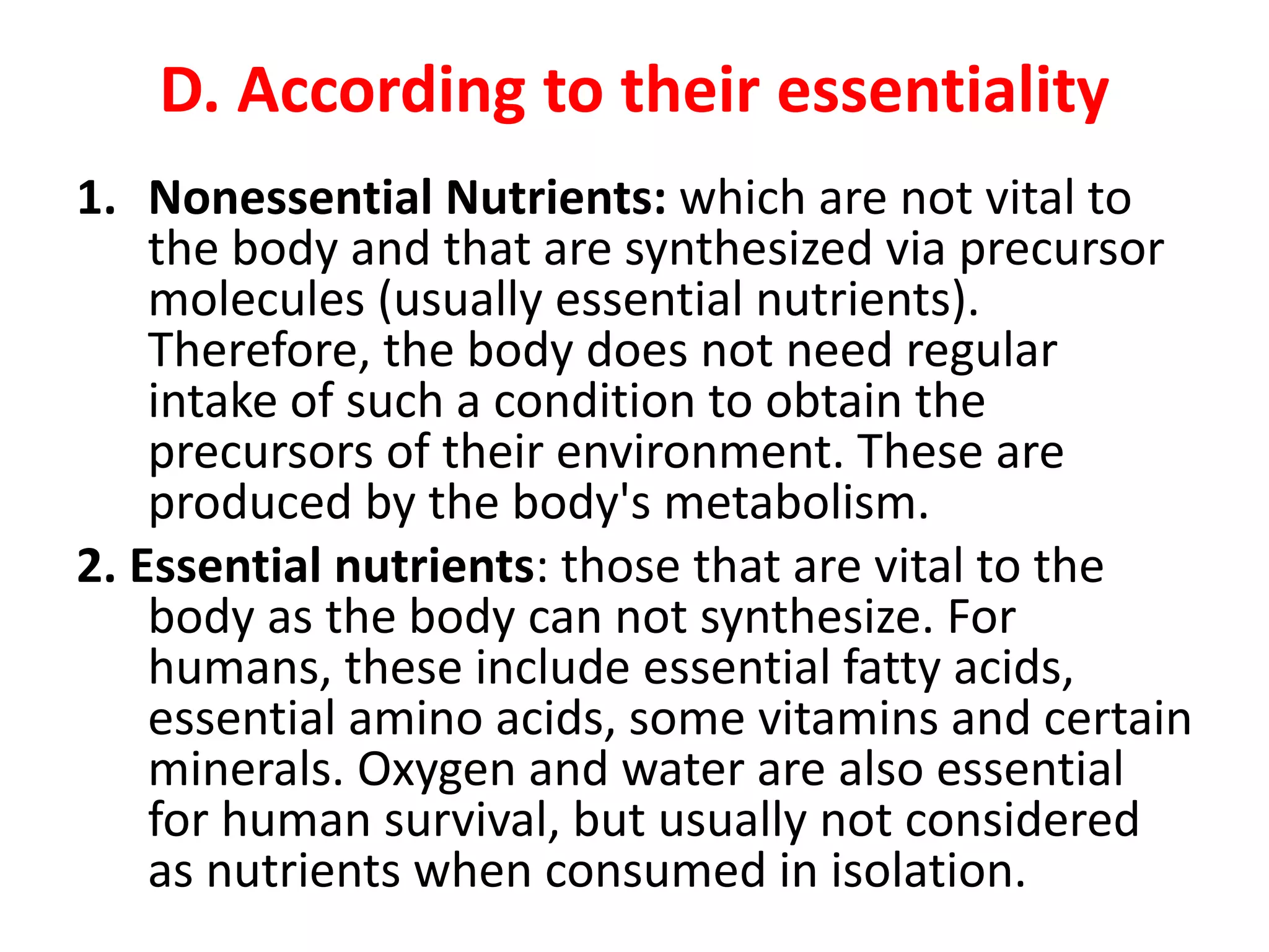Nutrients classification | PPTX