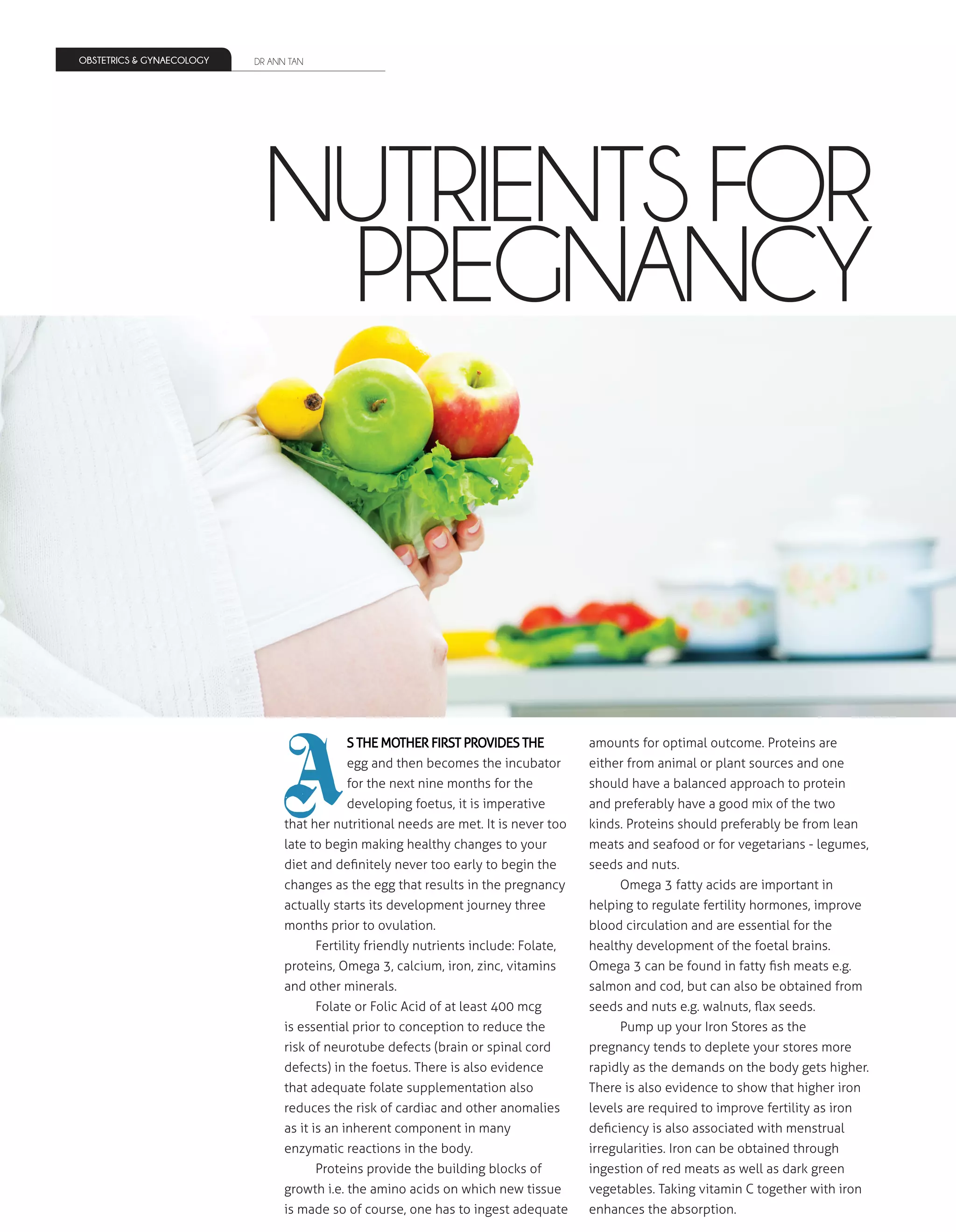 Nutrients for Pregnancy- Dr. Ann Tan | PDF