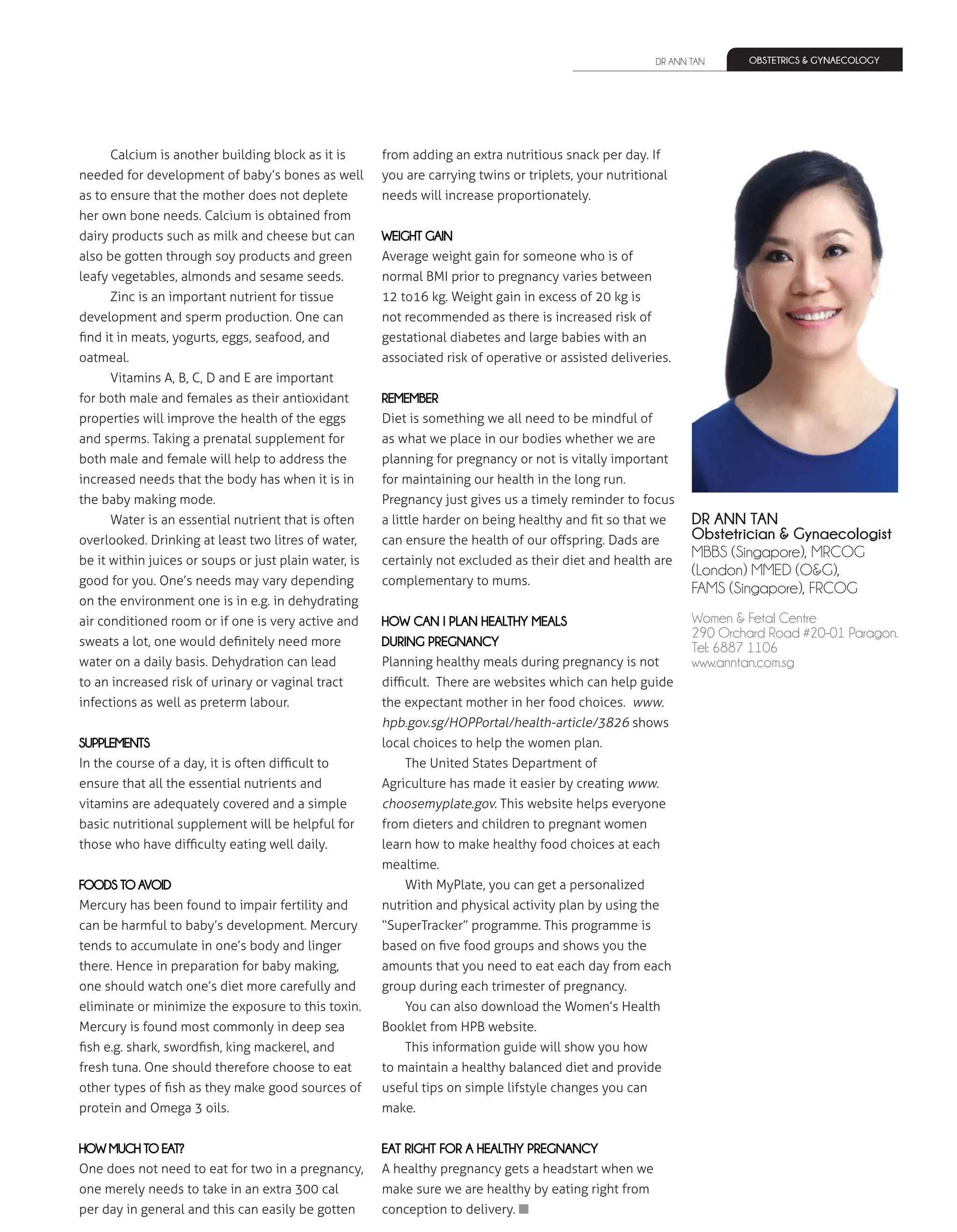 Nutrients for Pregnancy- Dr. Ann Tan | PDF