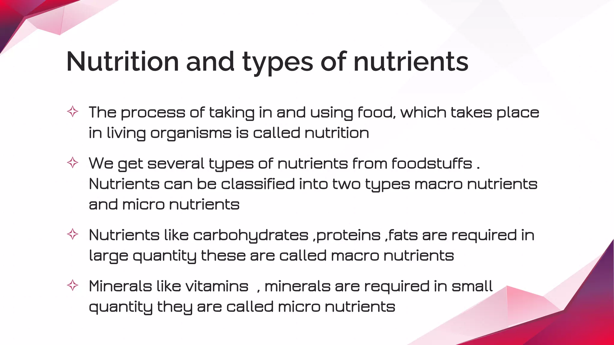 Nutrients in living organisms | PPSX