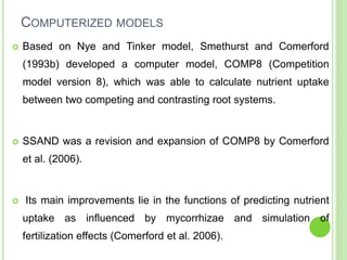 Crop Nutrient uptake models | PPTX