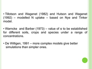 Crop Nutrient uptake models | PPTX