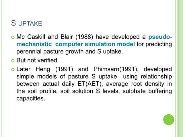 Crop Nutrient uptake models | PPTX | Agriculture | Industries