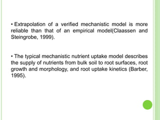 Crop Nutrient uptake models | PPTX