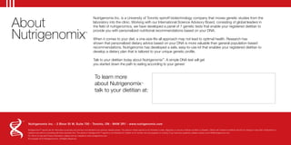 Nutrigenomix Client Brochure | PDF