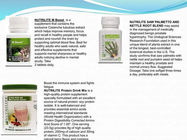 Nutrilite3 | PPTX | Herbs and Supplements | Alternative Medicine