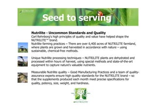 Nutrilite Organic Supplements | PDF
