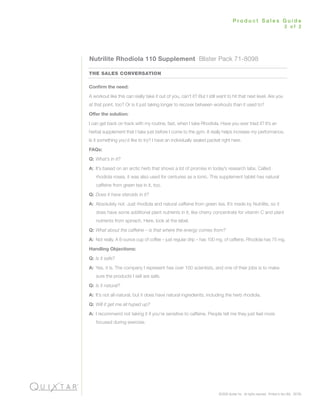 Nutrilite Rhodiola | PDF