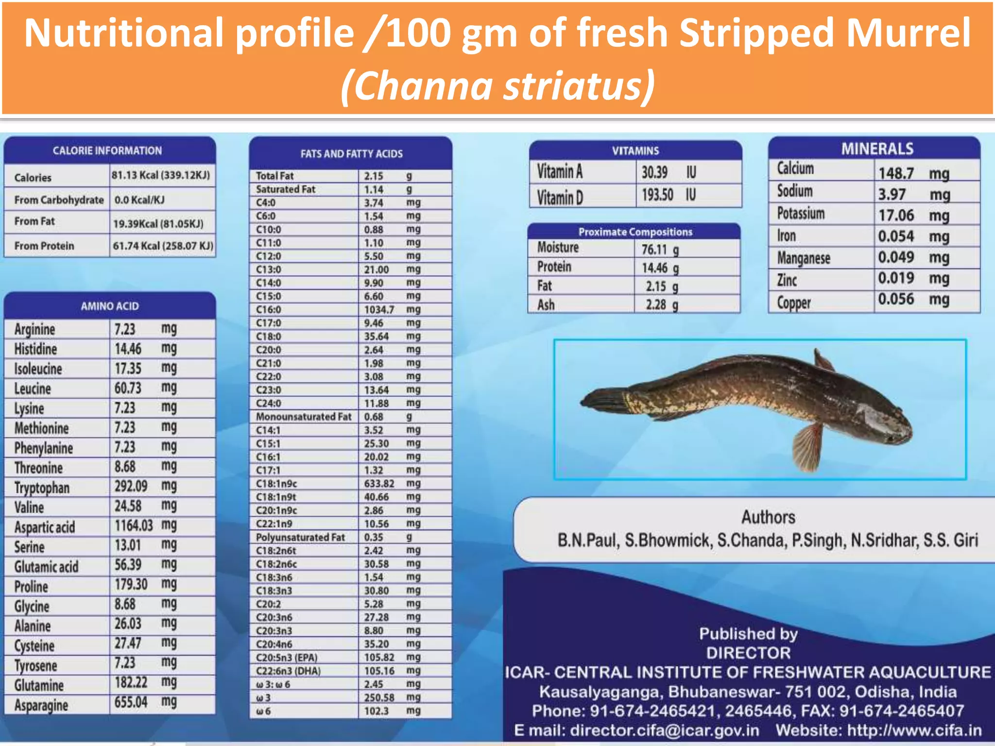 Nutrional value of major fin fishes &shell fishes and Importance in ...