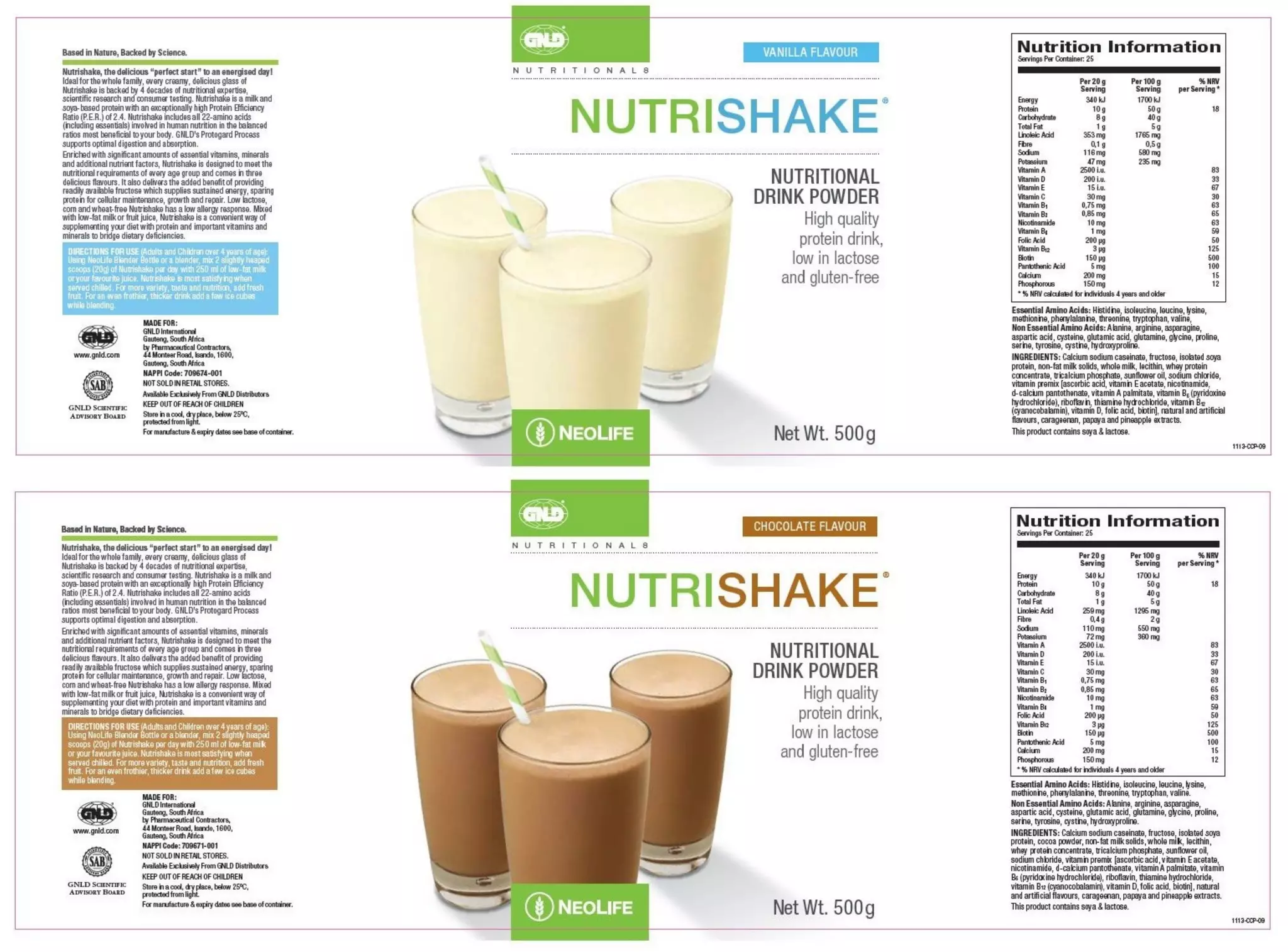 Nutrishake label info | PDF