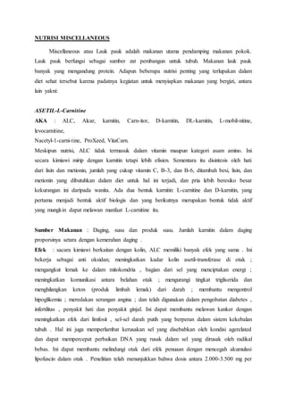 Nutrisi miscellaneous | PDF