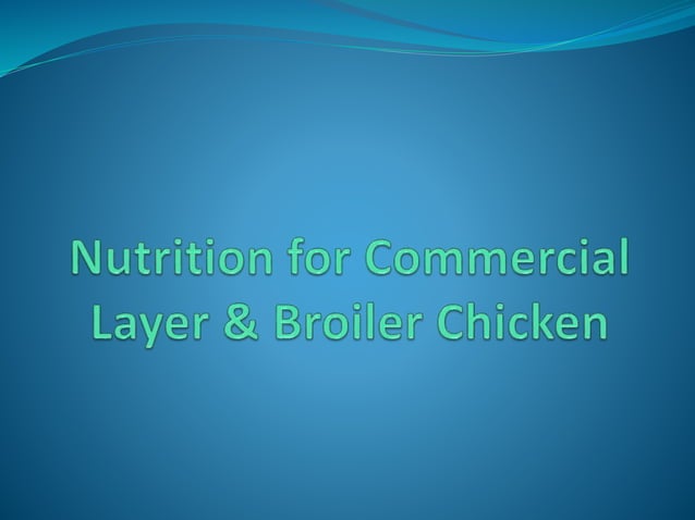 Nutrition for commercial broiler and layer production | PPTX | Pet ...