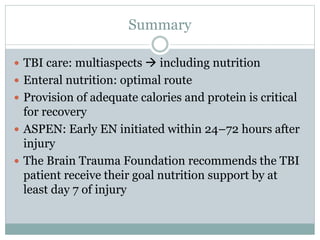 Nutrition and Traumatic Brain Injury | PPTX