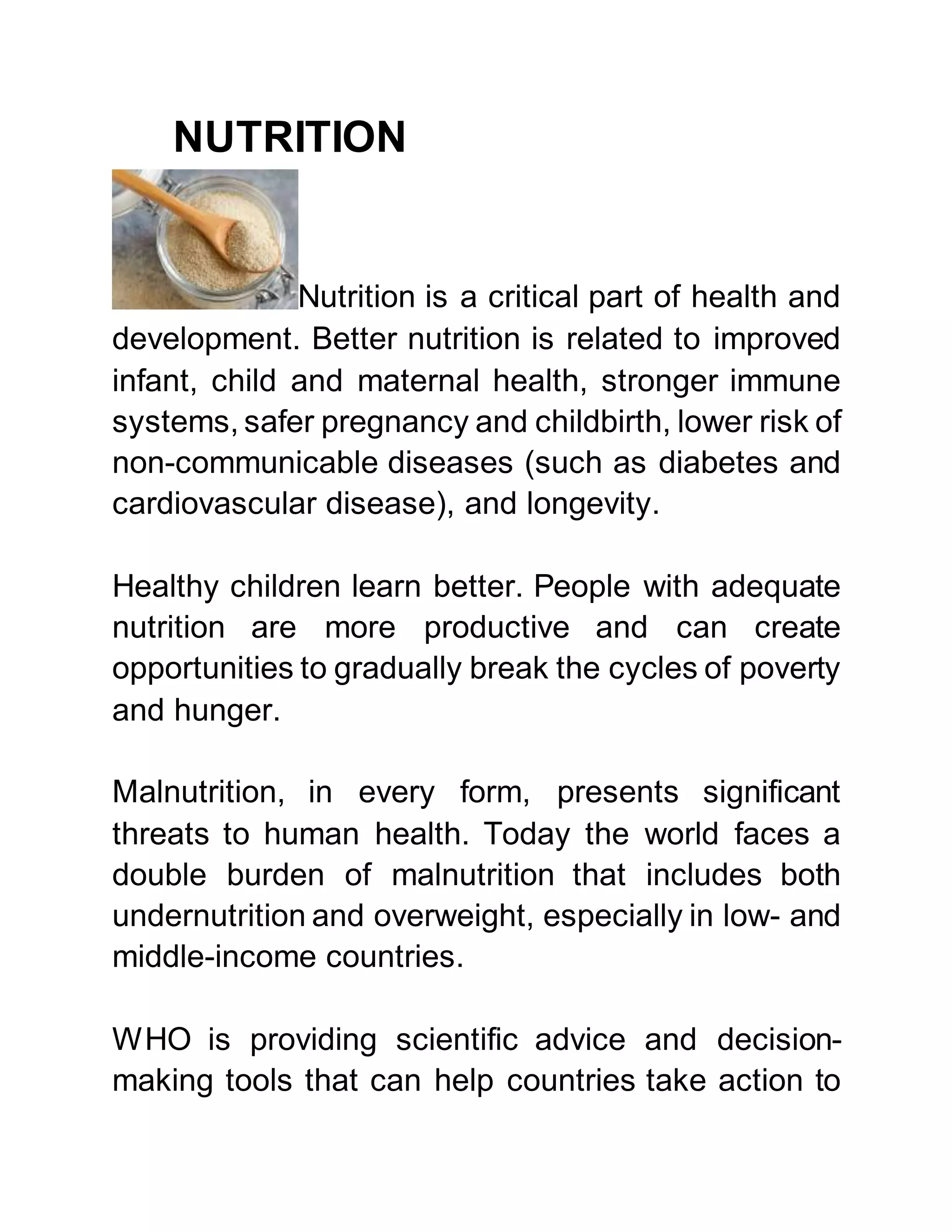 Nutrition | DOCX | Medical Health