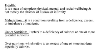 nutrition definition, purpose, nutrients, | PPTX