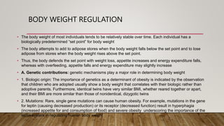 nutrition, obesity and body weight regulation | PPTX