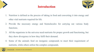 Introduction, Types, and Digestion of Nutrition.pptx