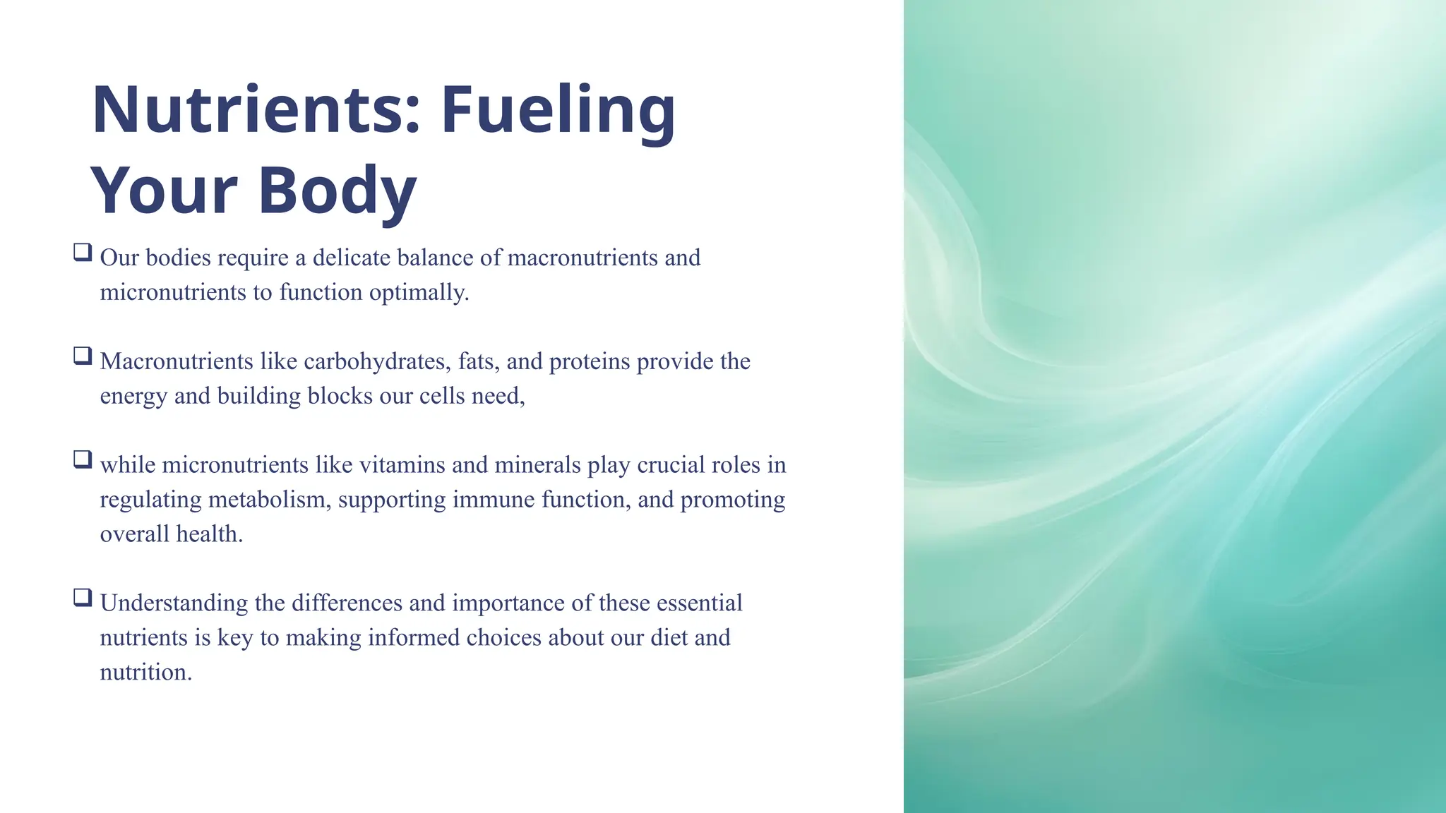 Health Psychology: Nutrition - Fueling Your Body | PPT
