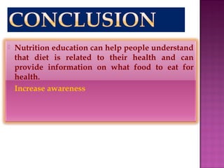 NUTRITION EDUCATION | PPT