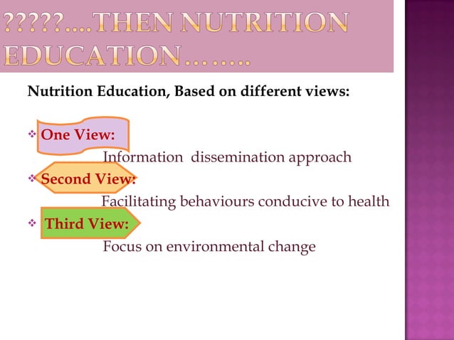 NUTRITION EDUCATION | PPT