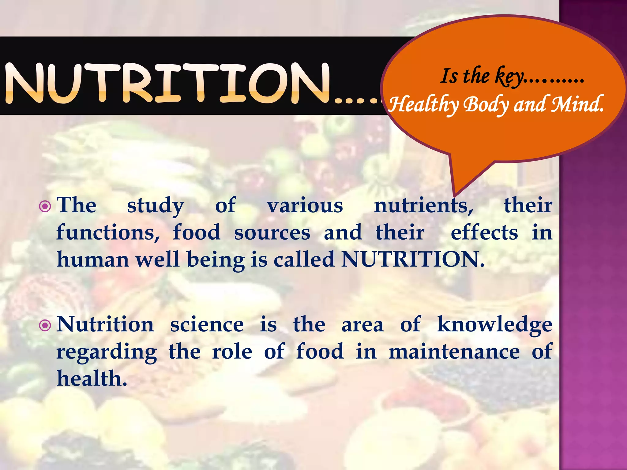 NUTRITION EDUCATION | PPTX