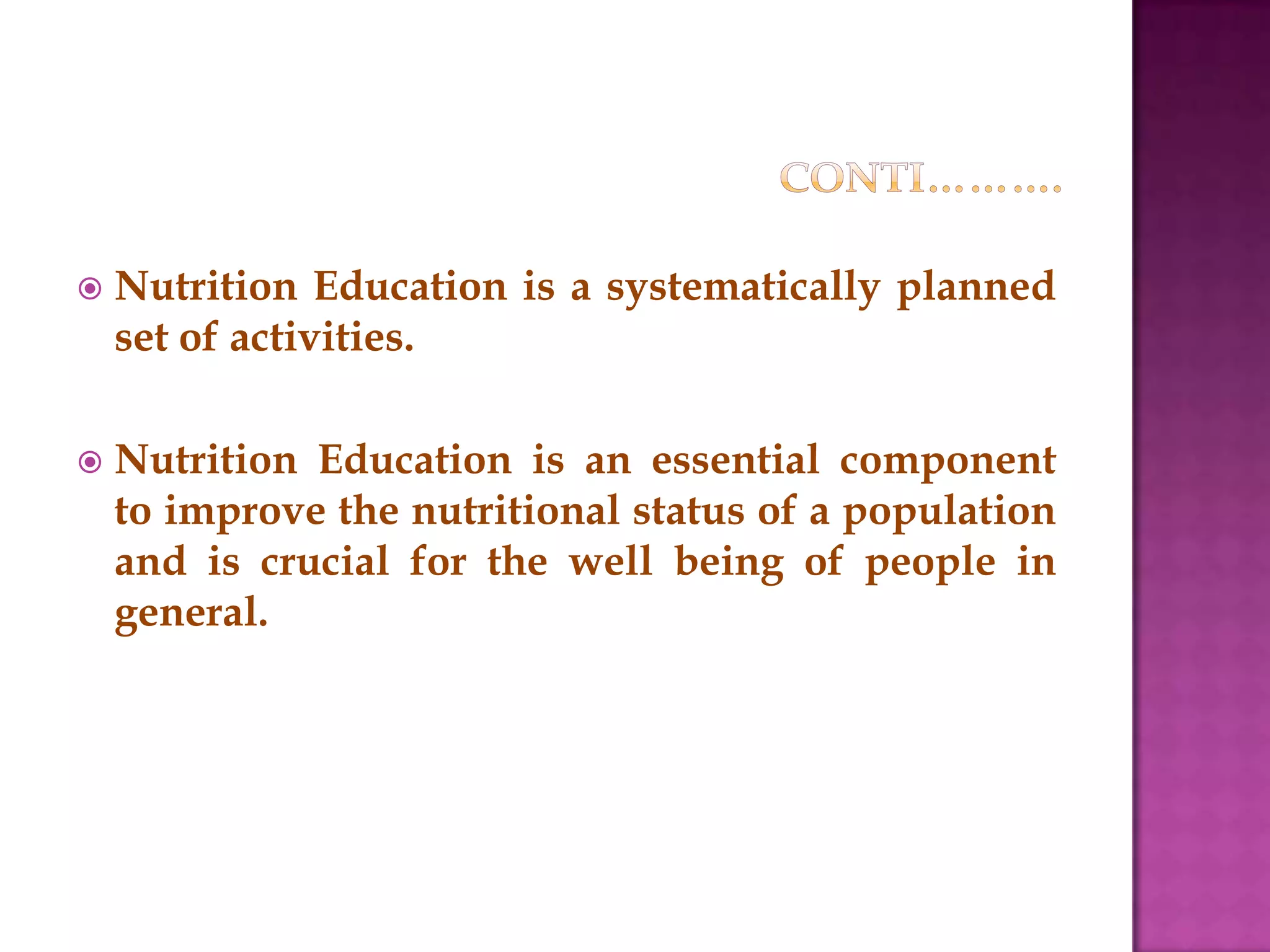 NUTRITION EDUCATION | PPTX