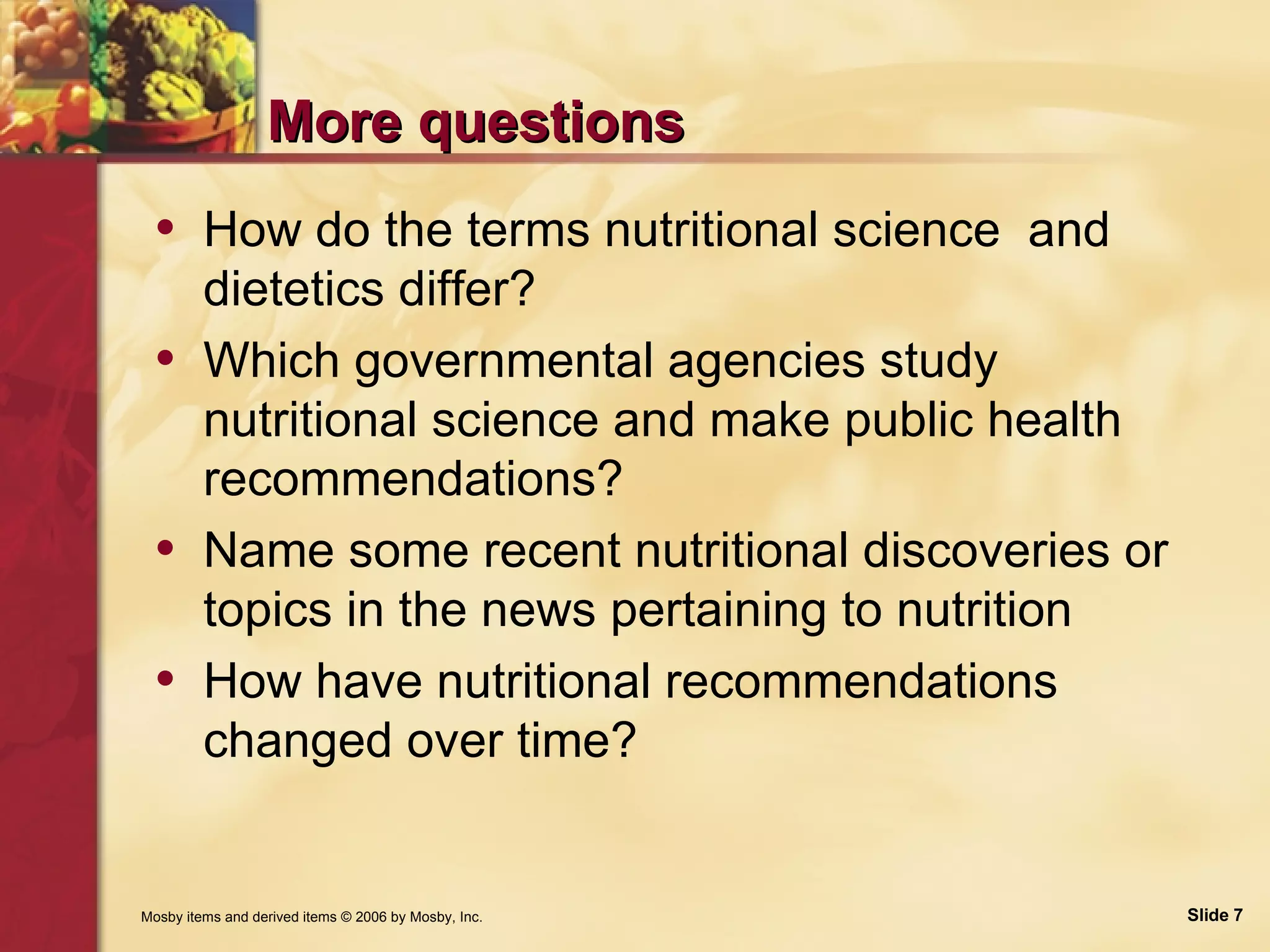 Nutrition: Food, Nutrition and Health | PPT