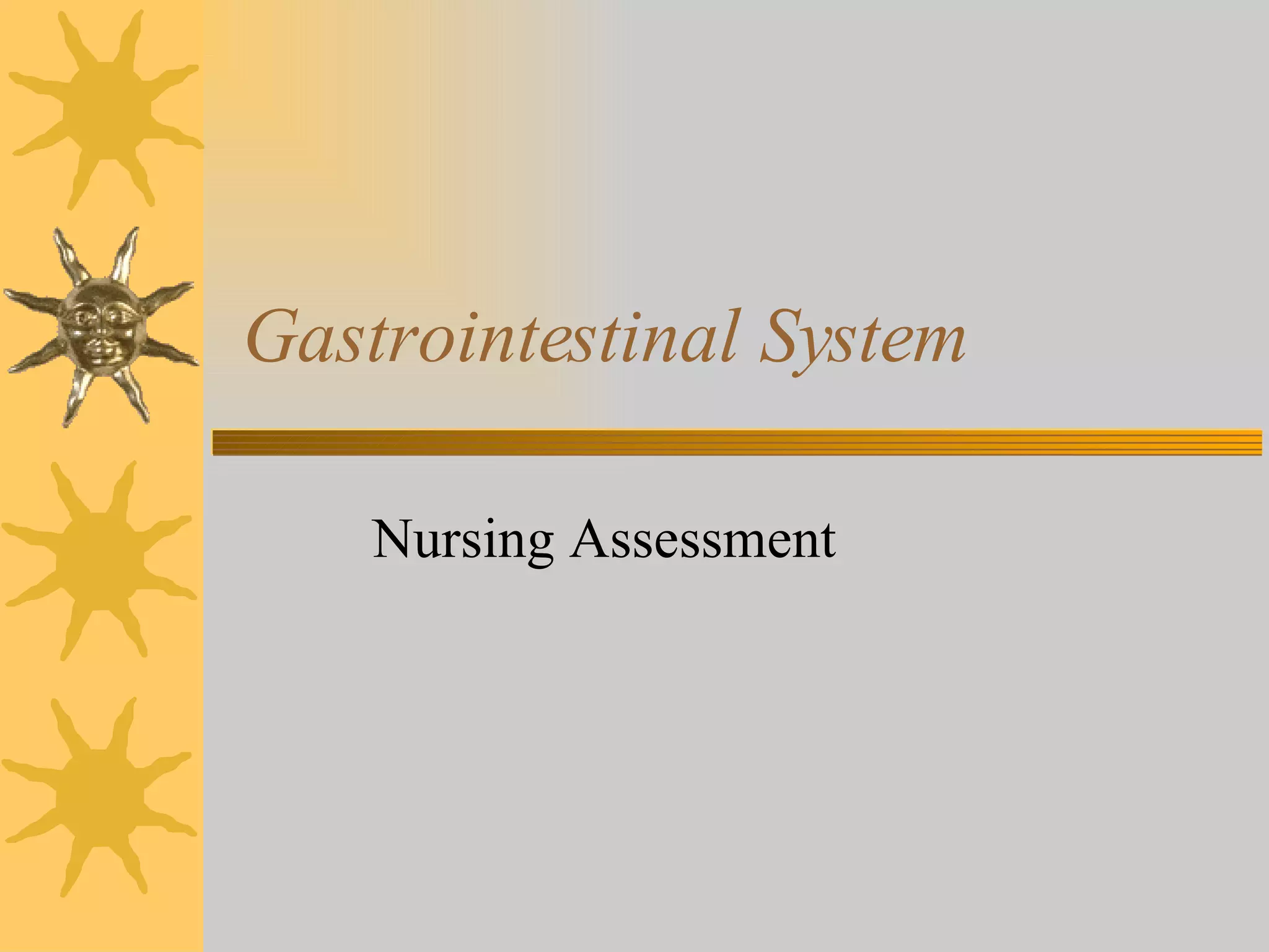 Nutrition: Gastrointestinal System | PPT