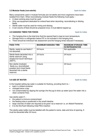Nutrition management of enteral feeding - guidelines and procedures ...