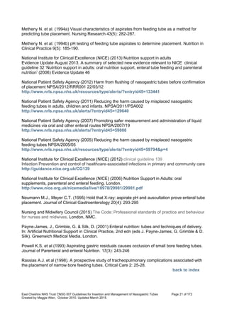 Nutrition management of enteral feeding - guidelines and procedures ...