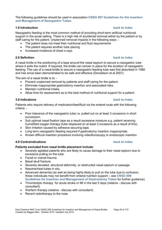 Nutrition management of enteral feeding - guidelines and procedures ...