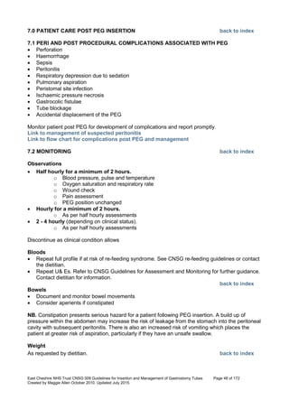 Nutrition management of enteral feeding - guidelines and procedures ...