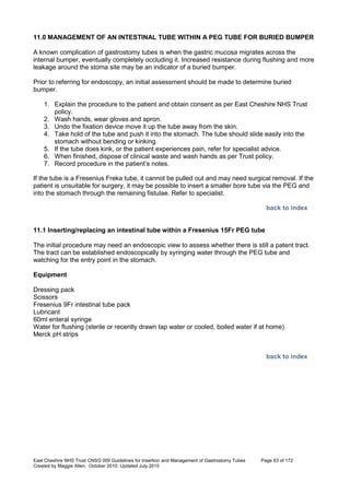 Nutrition management of enteral feeding - guidelines and procedures ...