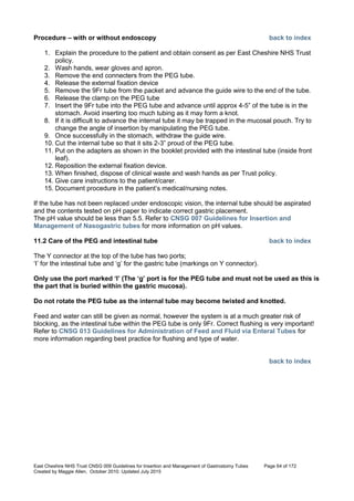 Nutrition management of enteral feeding - guidelines and procedures ...